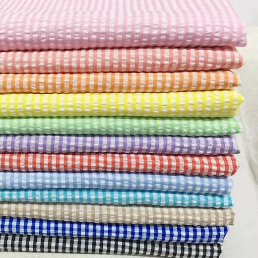 Gingham Seersucker Fabric By The Yard | Plaid Seersucker