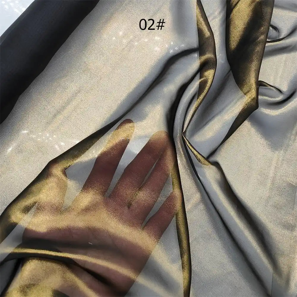 Metallic Chiffon Fabric By The Yard|Shiny Chiffon Material