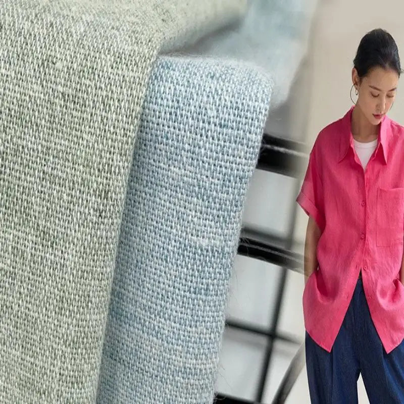 Chambray Linen Fabric By The Yard | Plain Chambray