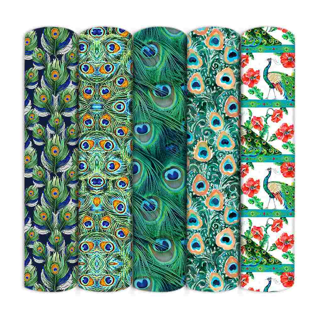 Colorful Print Peacock Fabric By The Yard-Longan Craft