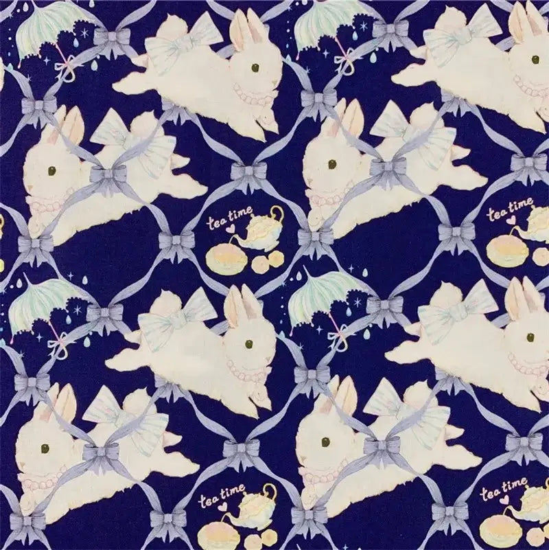 Garland Bunnies Print Easter Fabric By The Yard-Longan Craft