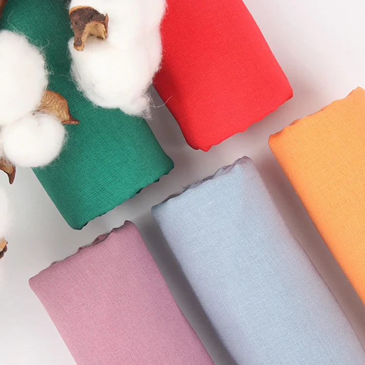 Light Weight Plain Ramie Fabric By the Yard Soft Solid Color