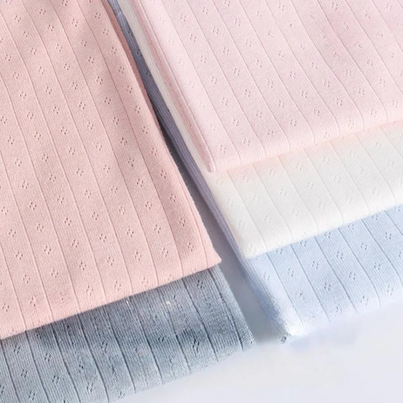 Pointelle Cotton Jersey Fabric | Pure Color Knitted Fabric