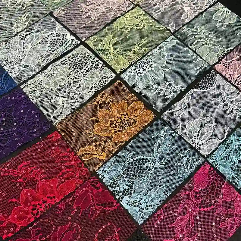 Sparkle Sequin Lace Fabric | Floral Embroidered Lace Fabric