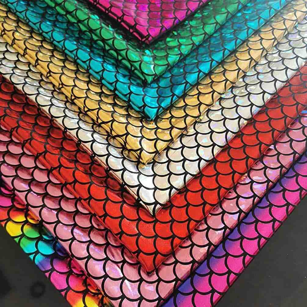 Stretch Mermaid Fabric By the Yard | Multicolor Scale Mermaid Laser Ma