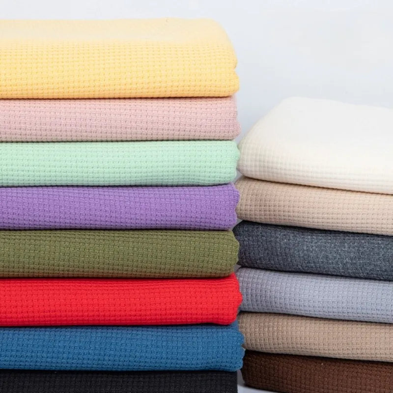 Stretch Waffle Knit Fabric | Pure Color Waffle Fabric