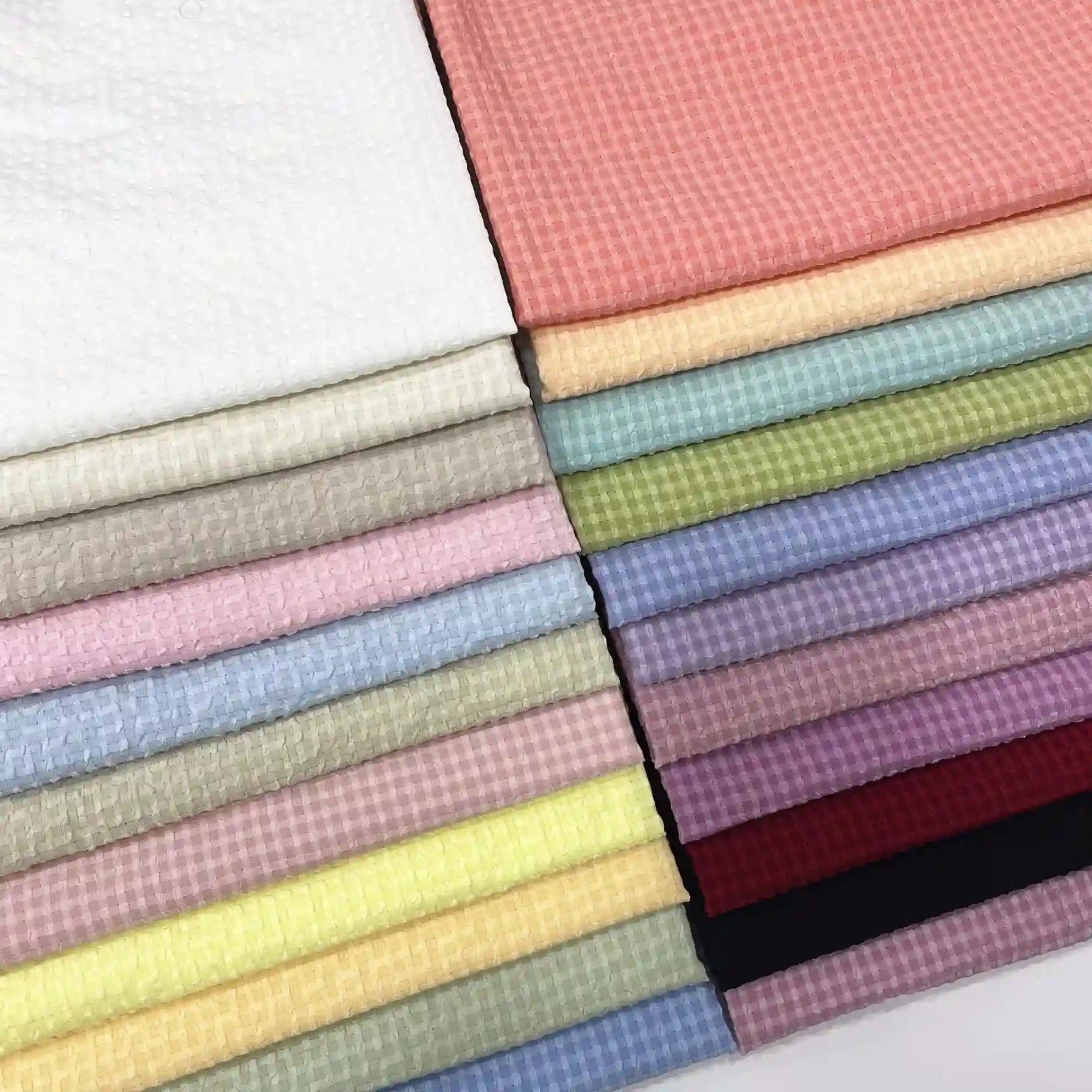 Check Seersucker Fabric By Yard | Plaid Puckered Seersucker