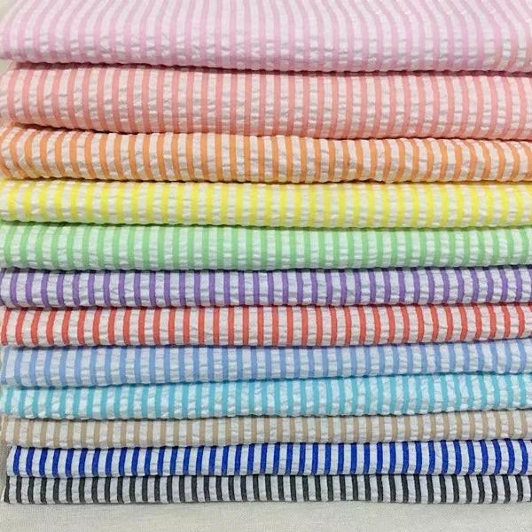 Stripe Seersucker Fabric By Yard|Railroad Stripes Seersucker